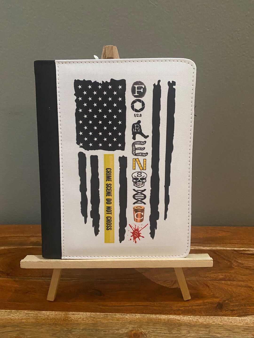 Custom Crime Scene Flag Soft Cover Portfolio Notepad Holder With Lined ...