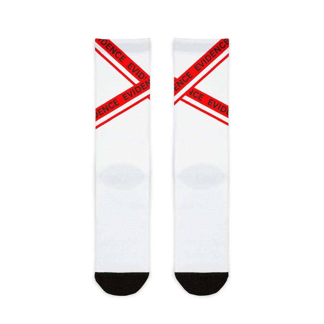 Crime Scene Evidence Tape Crew Socks, Novelty Socks, Police Gift, Funny ...