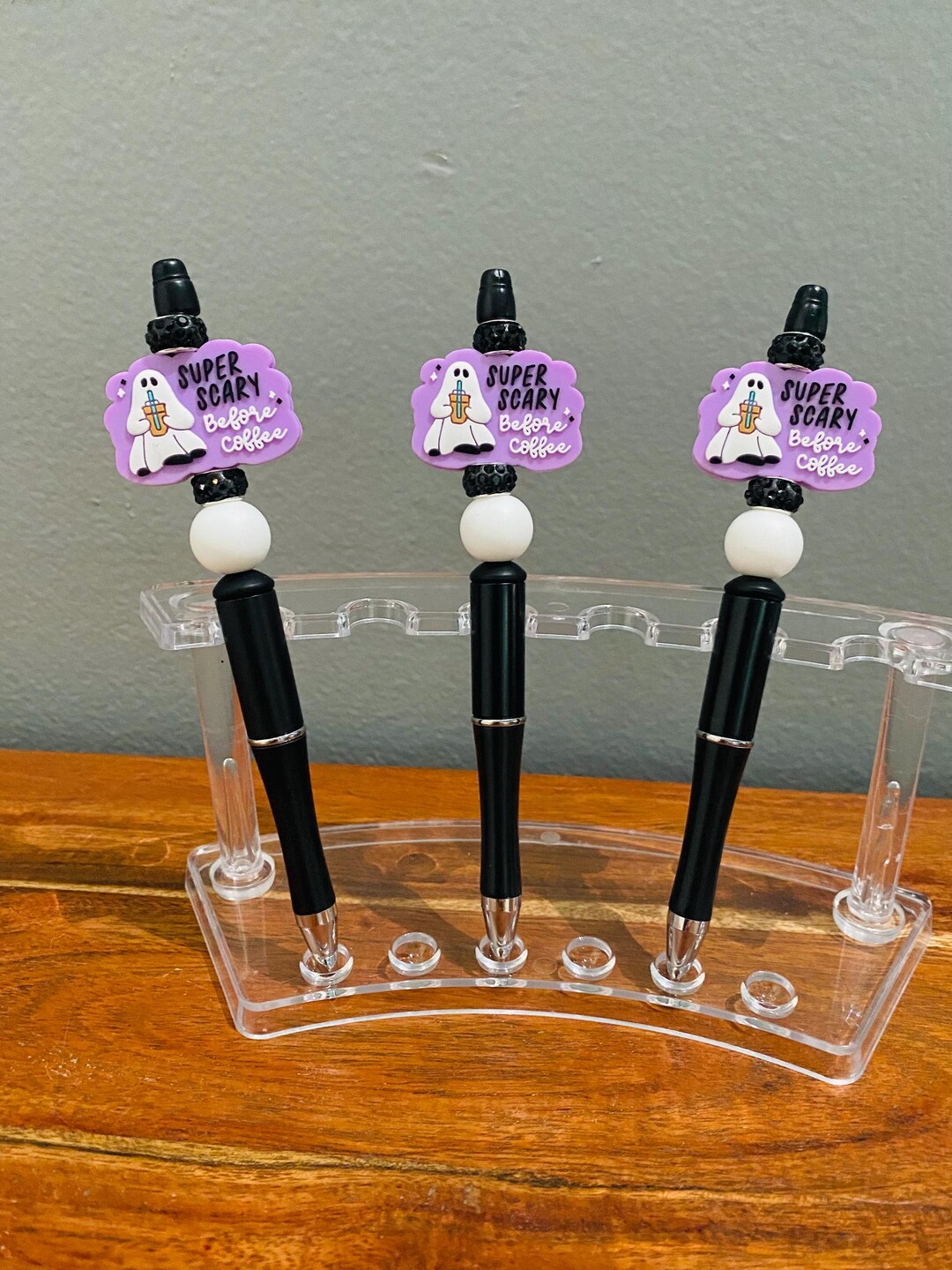 Super Scary Before Coffee Ghost Beaded Pens - Etsy
