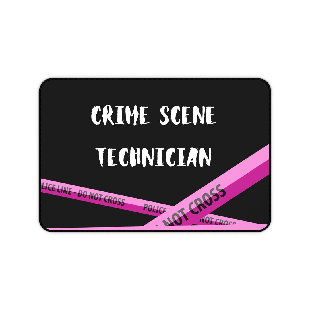 Crime Scene Technician Pink and Black Desk Mat CSI Forensics Gift ...