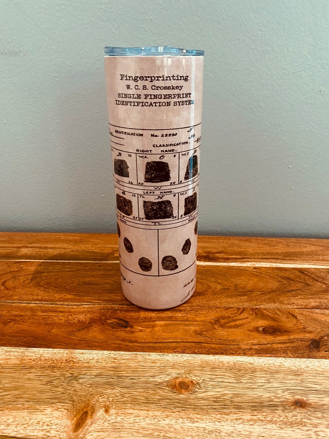 Vintage Ten Print Fingerprint Card Tumbler Cup Crime Scene Latents ...