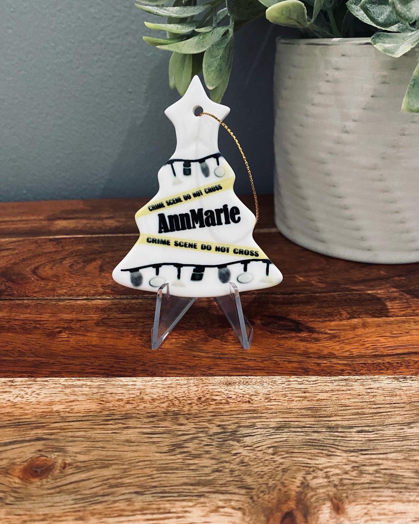 Crime Scene Christmas Tree Ceramic Ornament Holiday Season Gift Unique ...