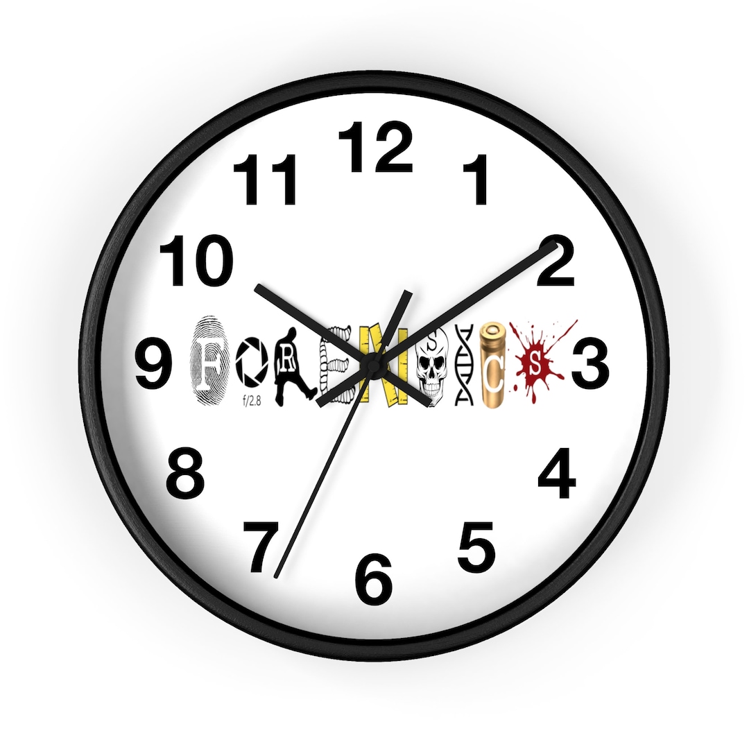 Print on Demand Forensics Skull Wall Clock Crime Scene Unique Gift ...