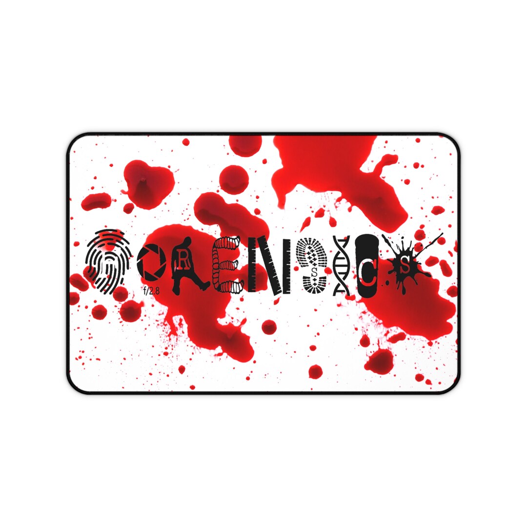 Crime Scene Blood Spatter Forensics Desk Mat Blood Splatter Office ...