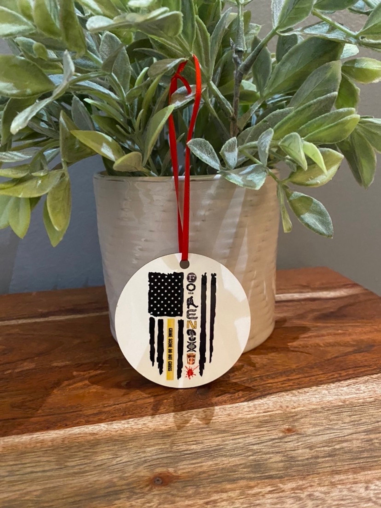 Crime Scene Forensic Flag Christmas Tree Ornament Holiday Season Gift ...