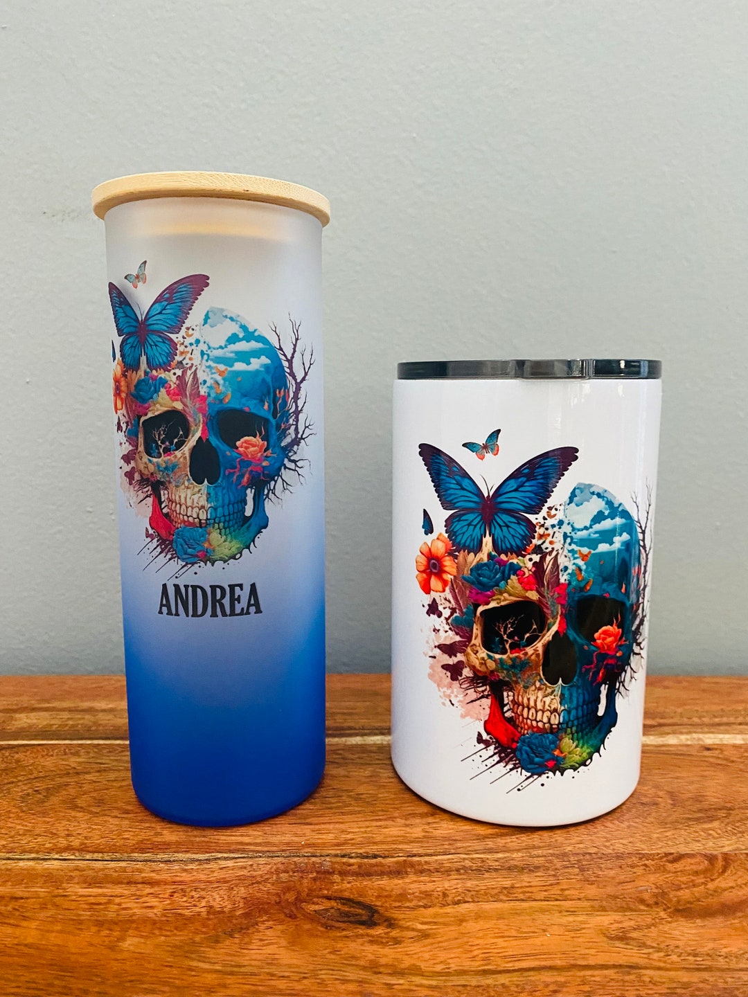 Colorful Skeleton Butterfly Cup Tumbler Cold Coffee Hot Coffee Caffeine ...