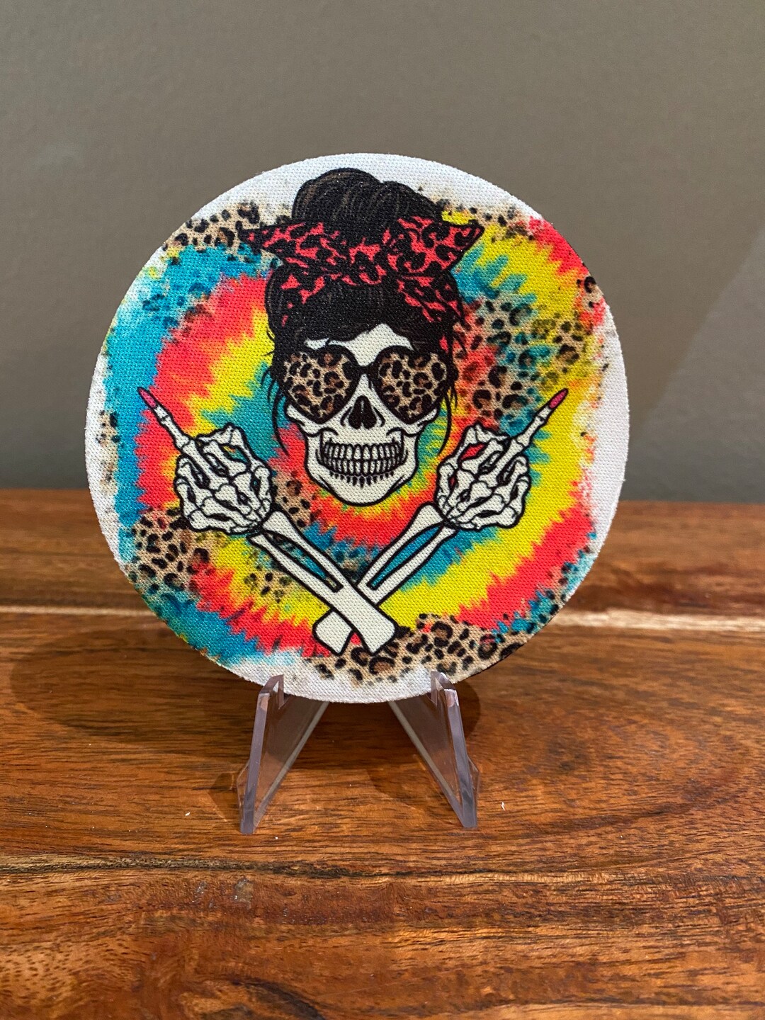 Colorful Skeleton Middle Finger Coaster Mug Keychain Koozie - Etsy