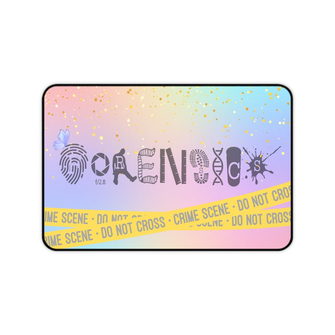 Crime Scene Pastel Glitter Forensics Desk Mat CSI Girly Gift~~~print on ...