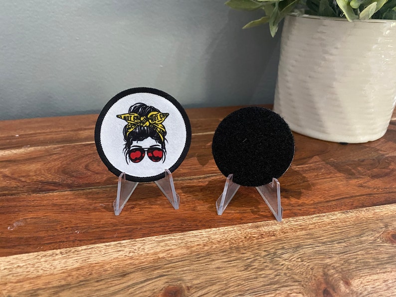 Personalized Crime Scene Mess Bun Iron on or Strip Fastener Patch ...
