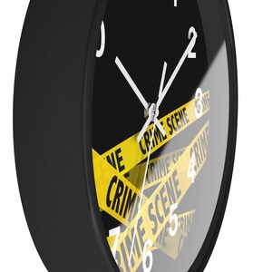 Print on Demand Crime Scene Tape Wall Clock Forensics Office Products ...