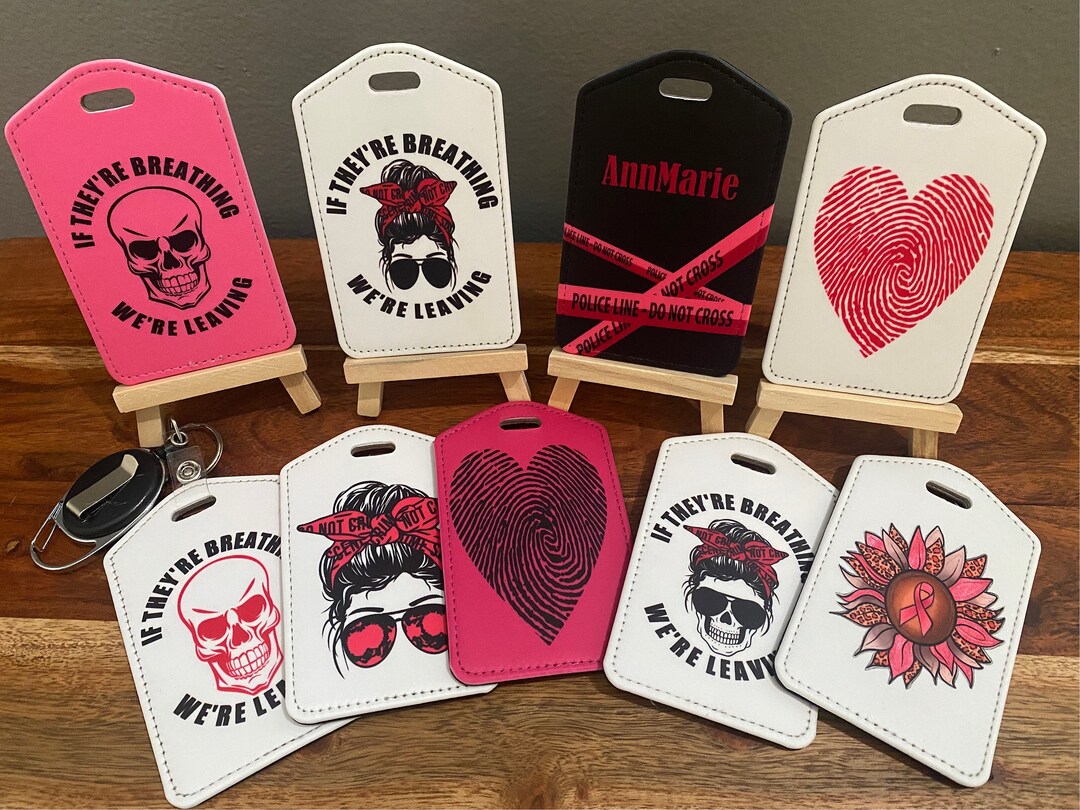 Pink Crime Scene ID Badge Holders With Retractable Clip Work Badge ...