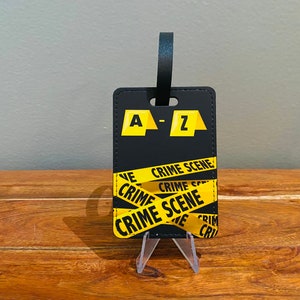 Crime Scene Yellow Placard Numbers Letters Luggage Tags Bag Organizer ...