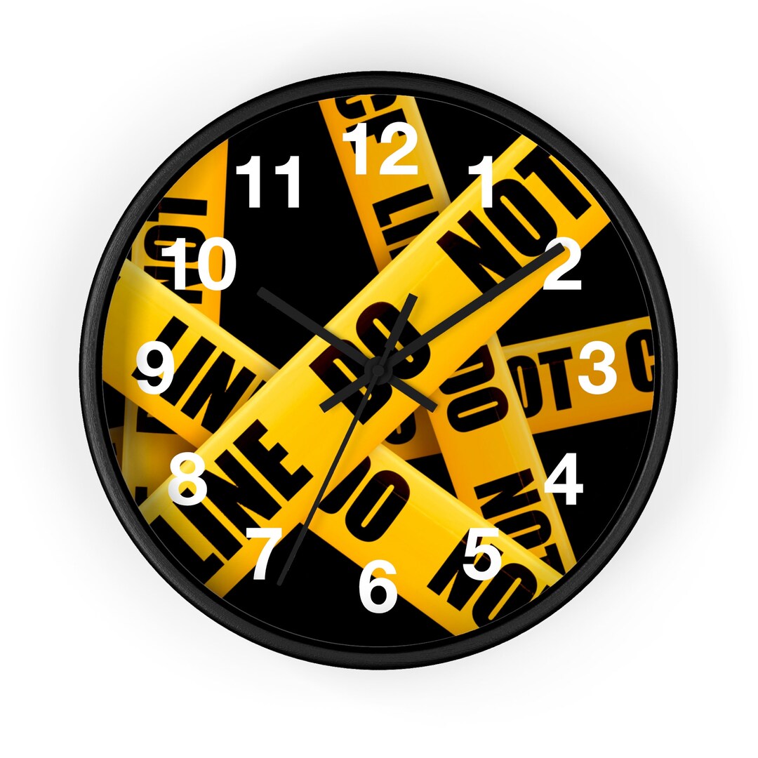 Print on Demand Crime Scene Tape Wall Clock Forensics Office Products ...