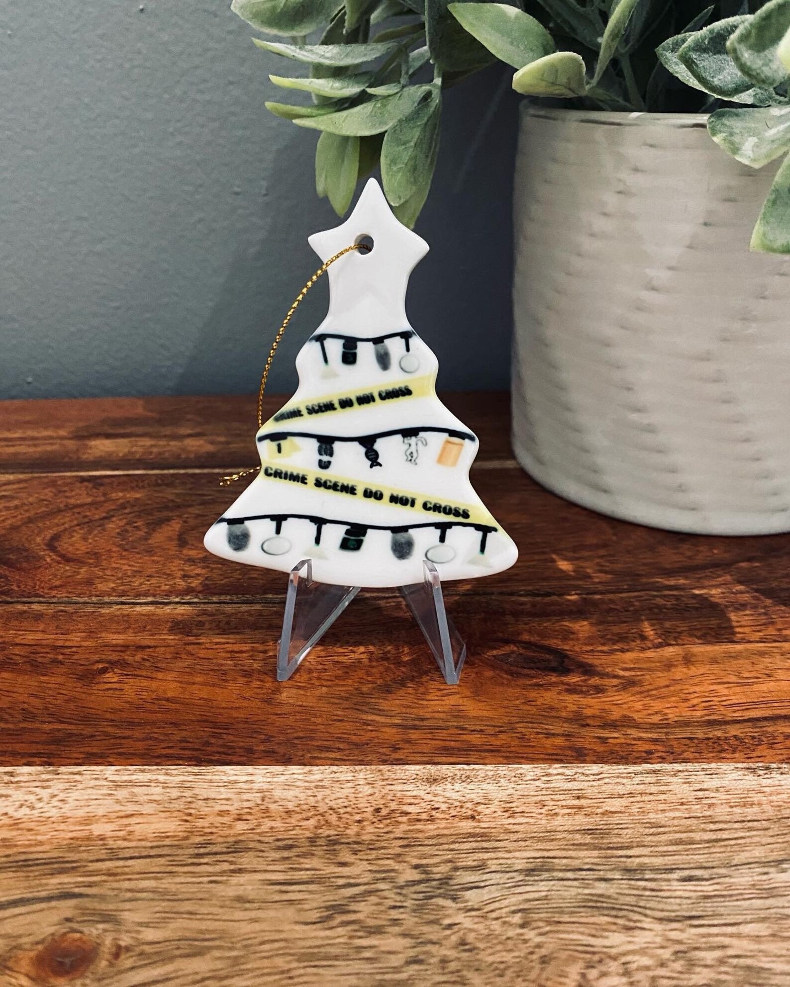 Crime Scene Christmas Tree Ceramic Ornament Holiday Season Gift Unique ...