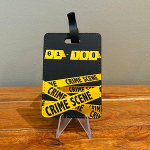Crime Scene Yellow Placard Numbers Letters Luggage Tags Bag Organizer ...