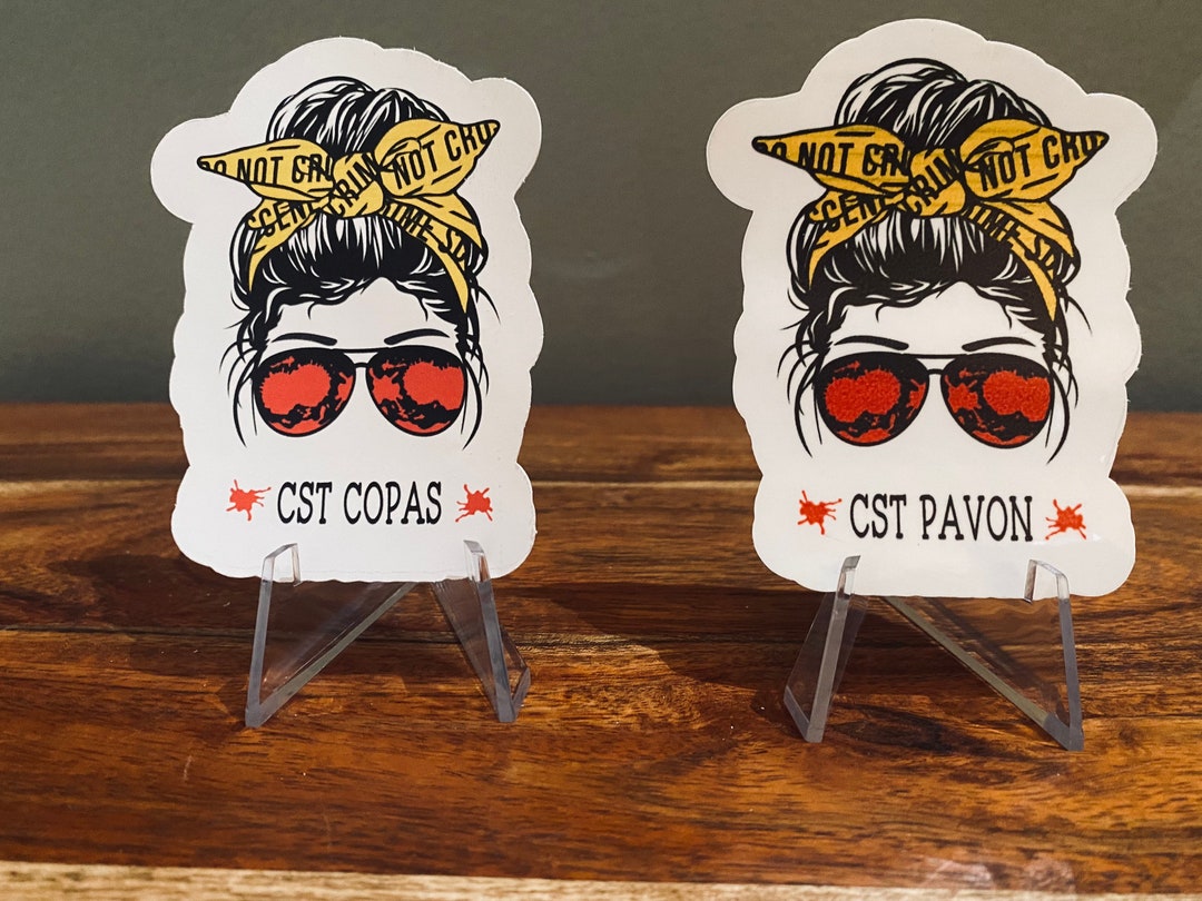 Crime Scene Messy Bun Skull Stickers Forensics Gift CSI - Etsy