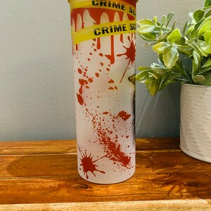 Crime Scene Blood Spatter Blood Dripping Messy Bun Frosted Glass Cup ...