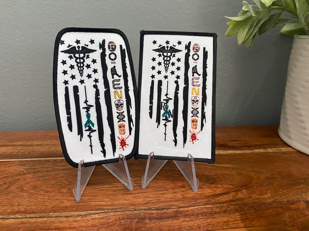 Forensic Nurse Forensic Flag RN SANE Iron on or Velcro Patch Forensics ...