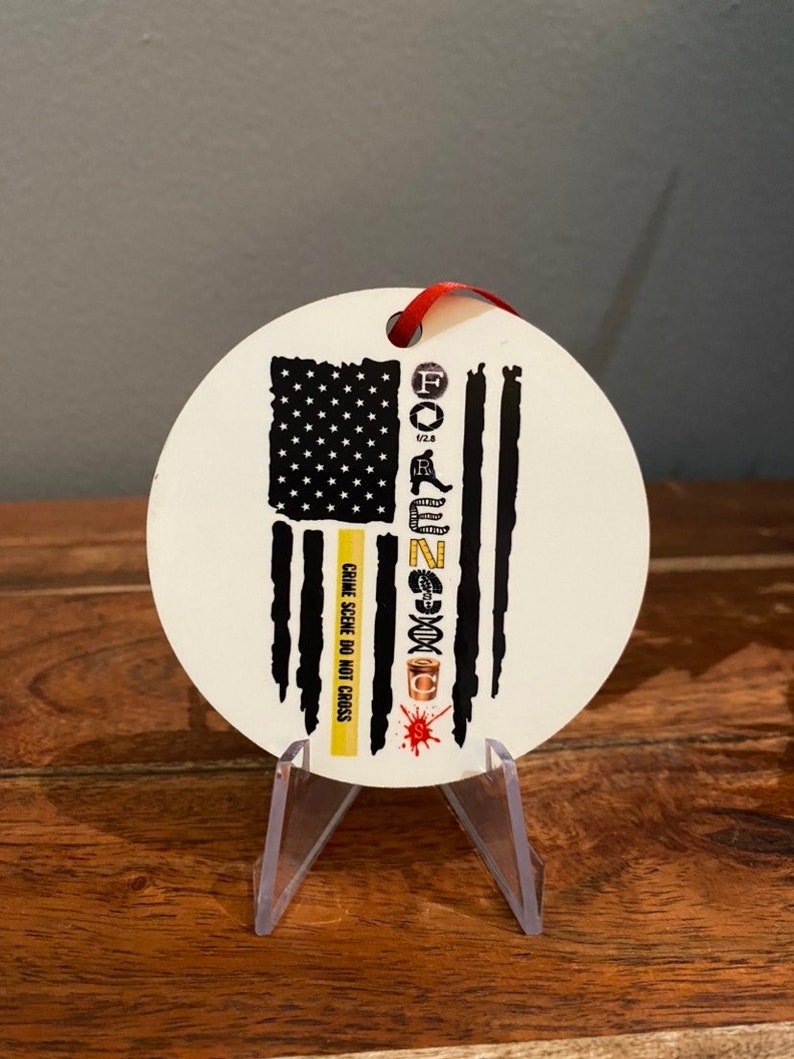 Crime Scene Forensic Flag Christmas Tree Ornament Holiday Season Gift ...