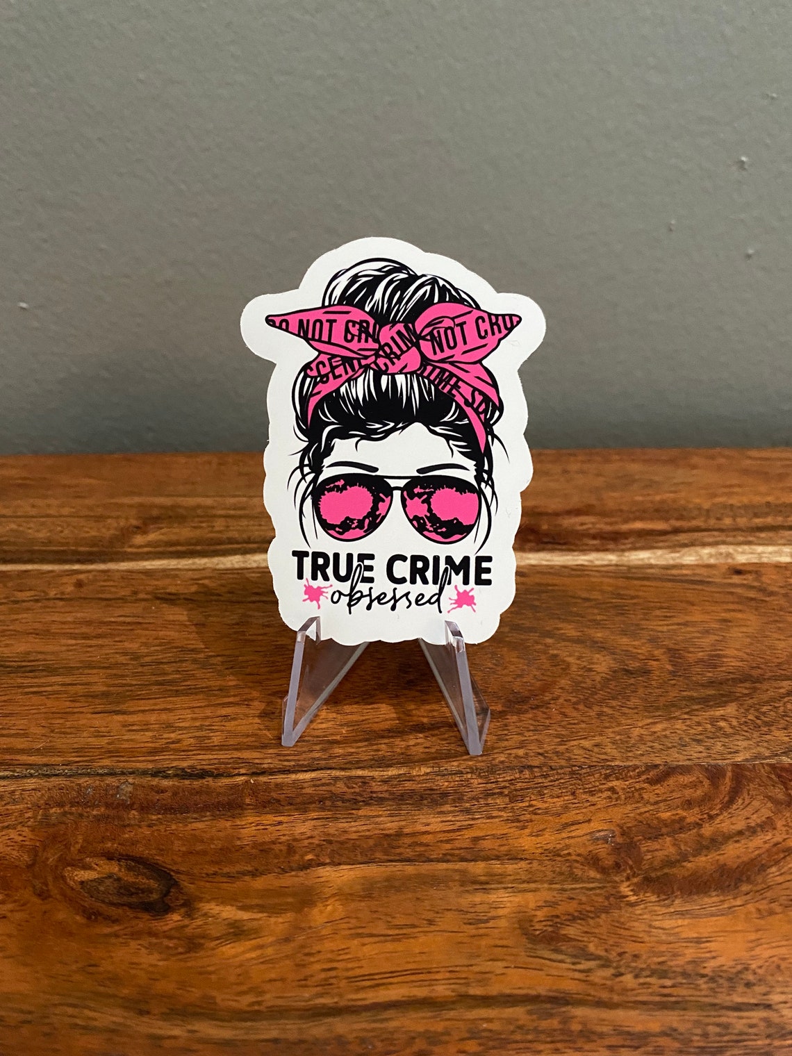 Pink Crime Scene Messy Bun Skull Stickers Magnets Forensics Gift CSI - Etsy