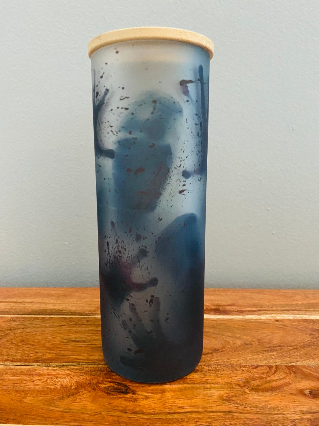 Creepy Ghost Halloween Horror Frosted Glass Tumbler Stainless Steel ...