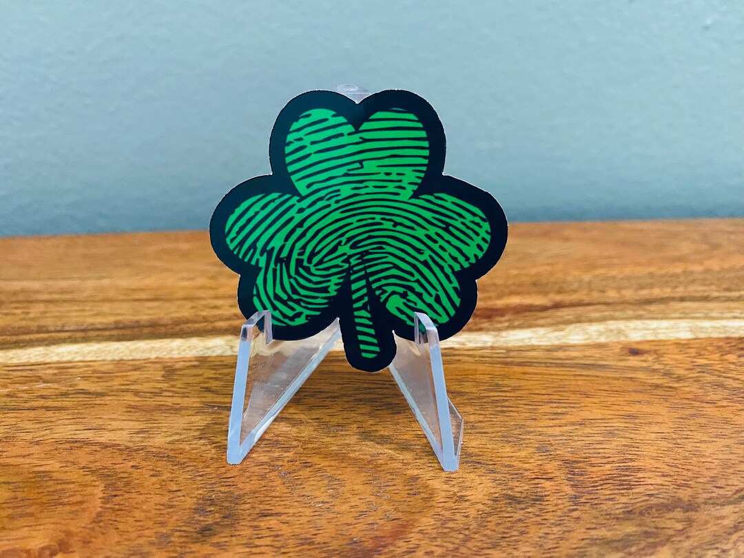 St. Patrick's Day Fingerprint Shamrock Crime Scene Forensics Sticker ...