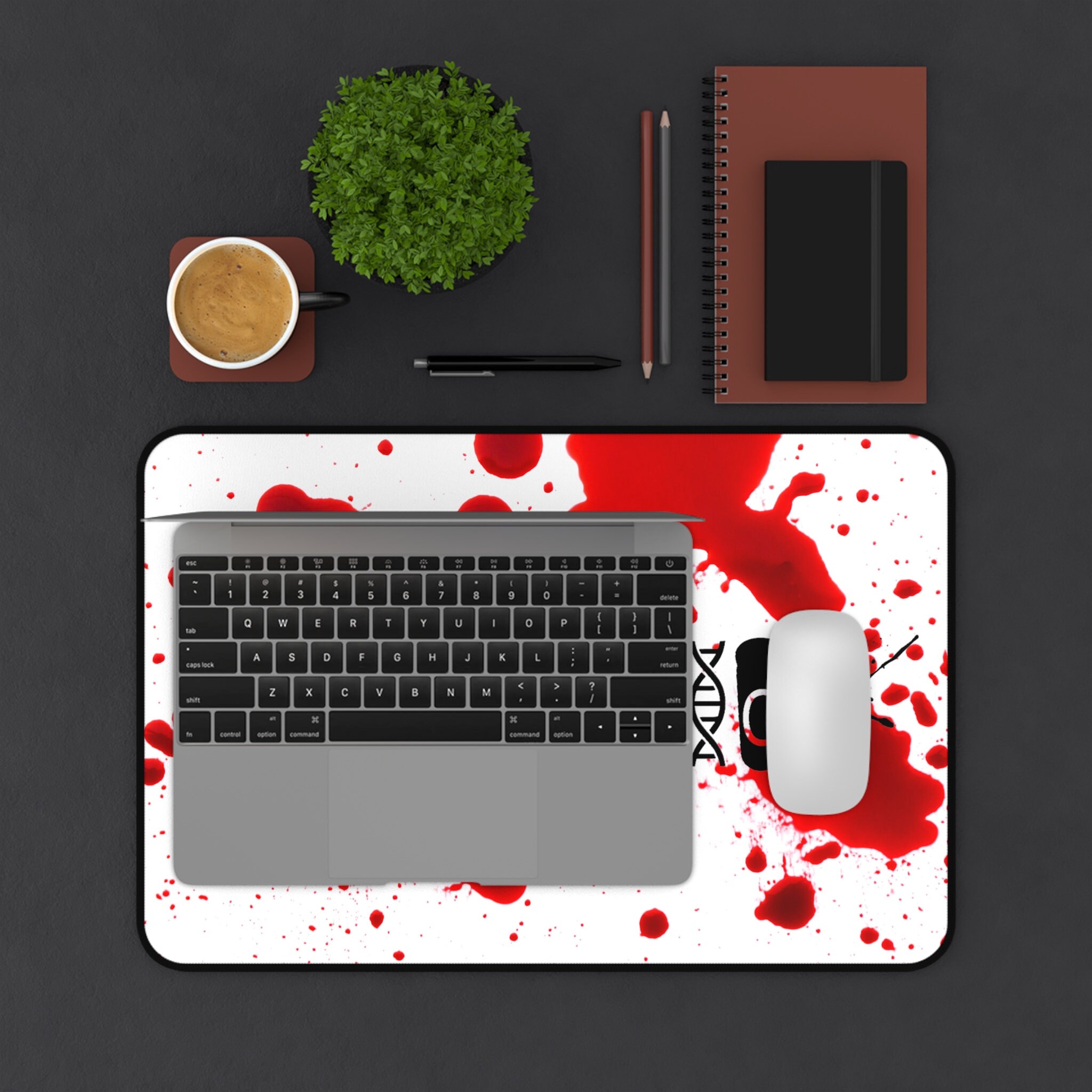 Crime Scene Blood Spatter Forensics Desk Mat Blood Splatter Office ...