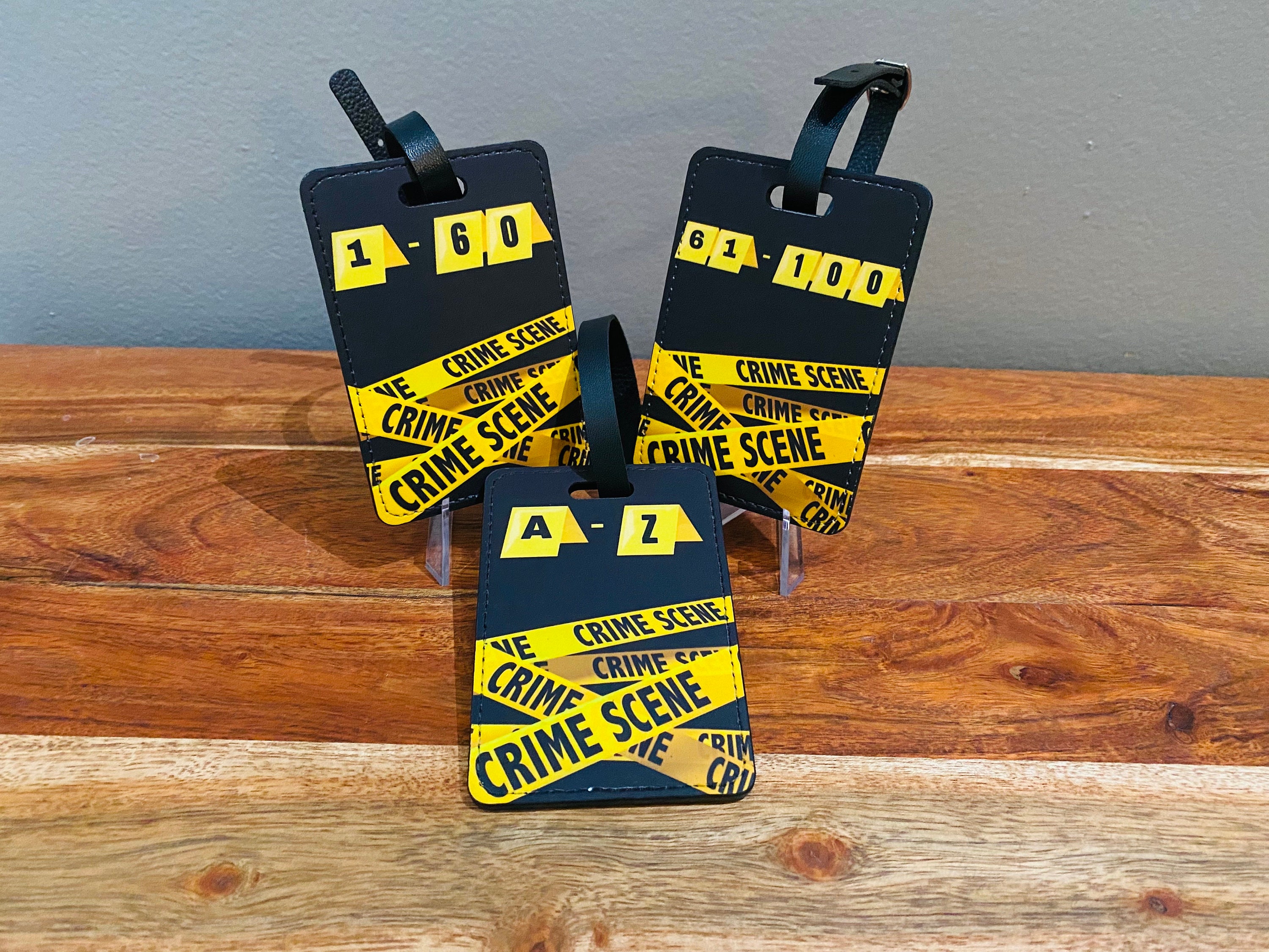 Crime Scene Yellow Placard Numbers Letters Luggage Tags Bag - Etsy