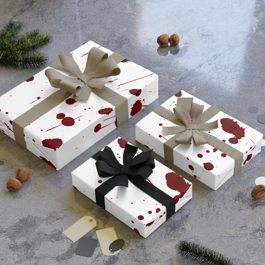 Blood Spatter Blood Splatter Gift Wrapping Paper Rolls, 1pc Crime Scene ...