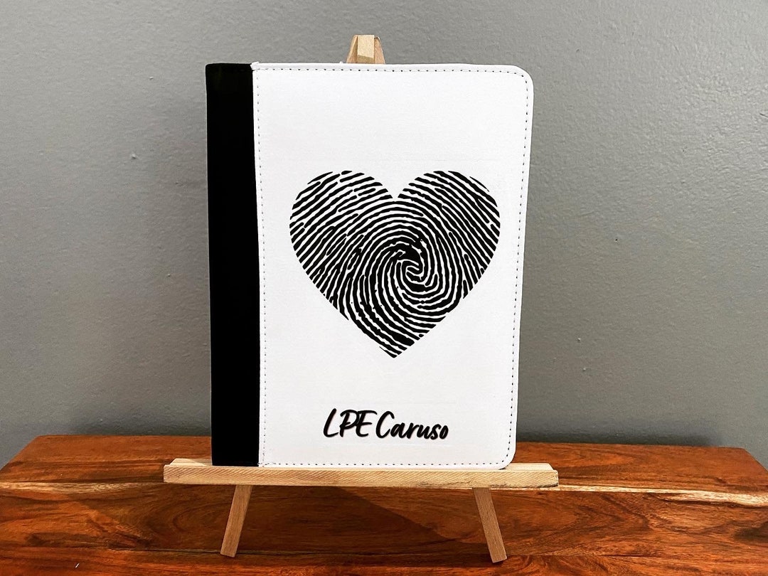 Custom Crime Scene Fingerprint Heart Soft Cover Portfolio Notepad ...