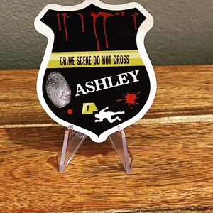 Personalized Crime Scene Shield Stickers Magnets Forensics CSI Gift - Etsy