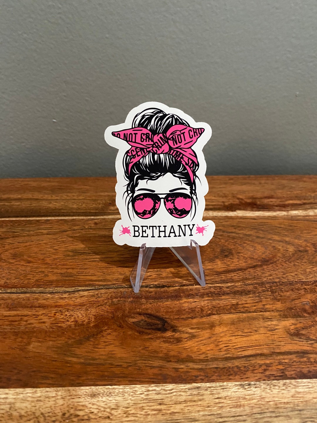 Pink Crime Scene Messy Bun Skull Stickers Magnets Forensics Gift CSI - Etsy