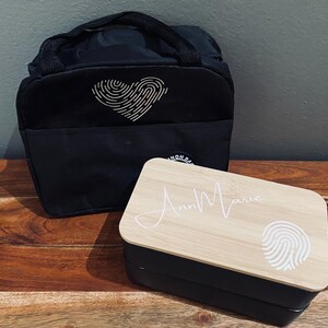 Personalized Fingerprint Heart Bento Box With Insulated Lunch Bag Crime ...
