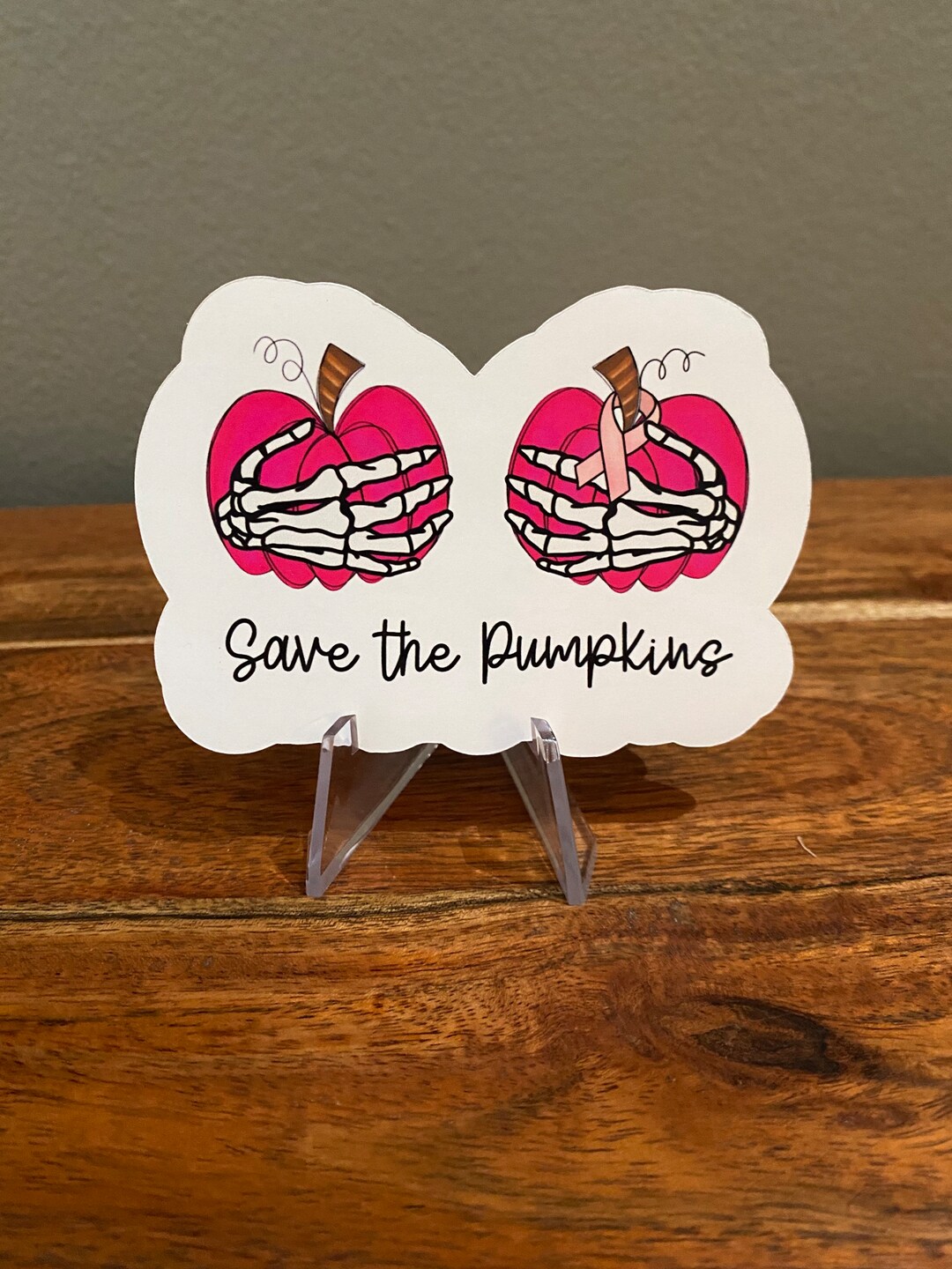 Save the Pumpkins Breast Cancer Awareness Fall Halloween Stickers ...