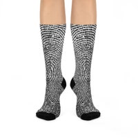 Print on Demand Crime Scene Messy Bun Cushioned Crew Socks Forensics ...