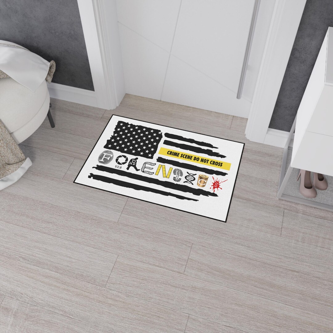 Forensic Elements Flag Heavy Duty Floor Mat | Crime Scene Do Not Cross ...
