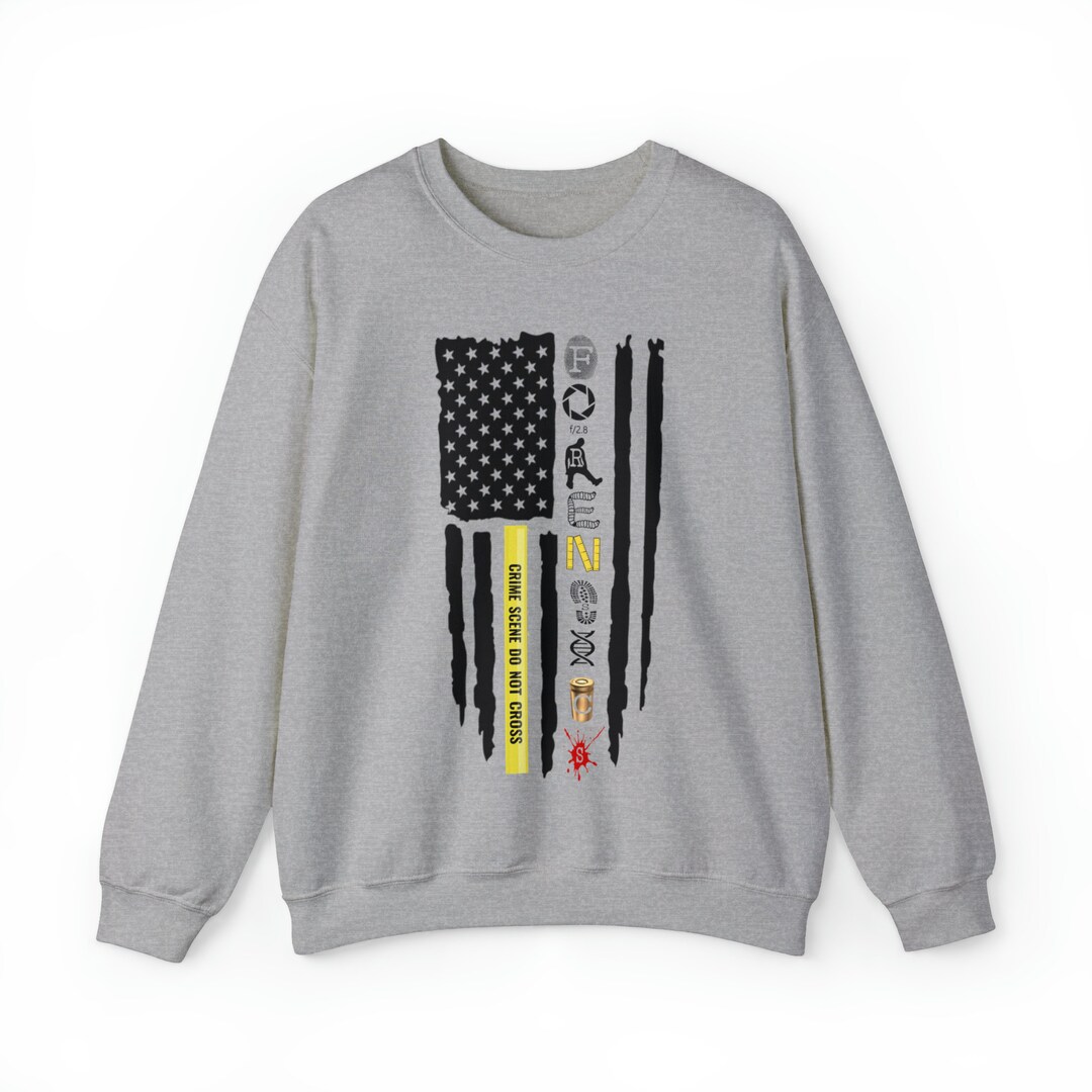 Forensics Flag Shoe Forensics Crime Scene CSI Gift Unisex Heavy Blend ...