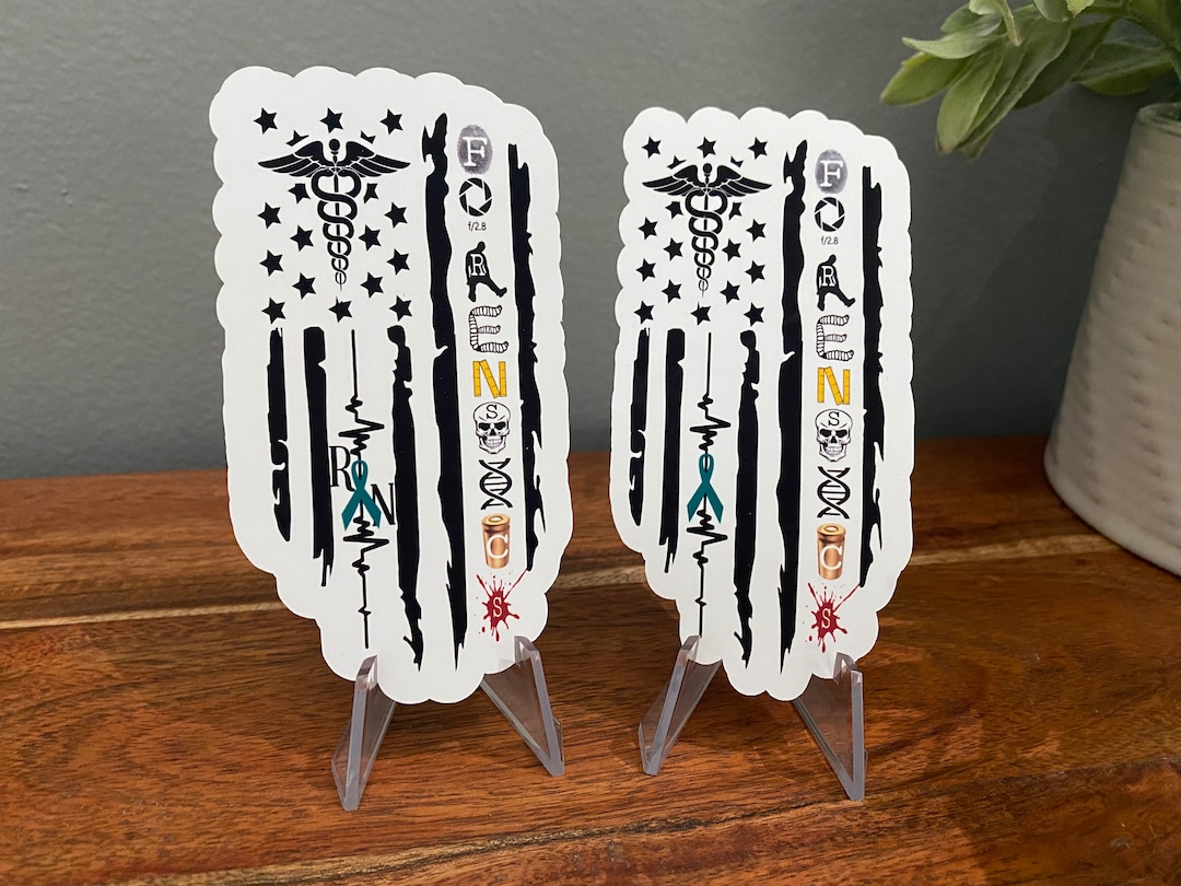 Forensic Science Forensic Nurse RN Flag SANE Stickers Magnets Forensics ...