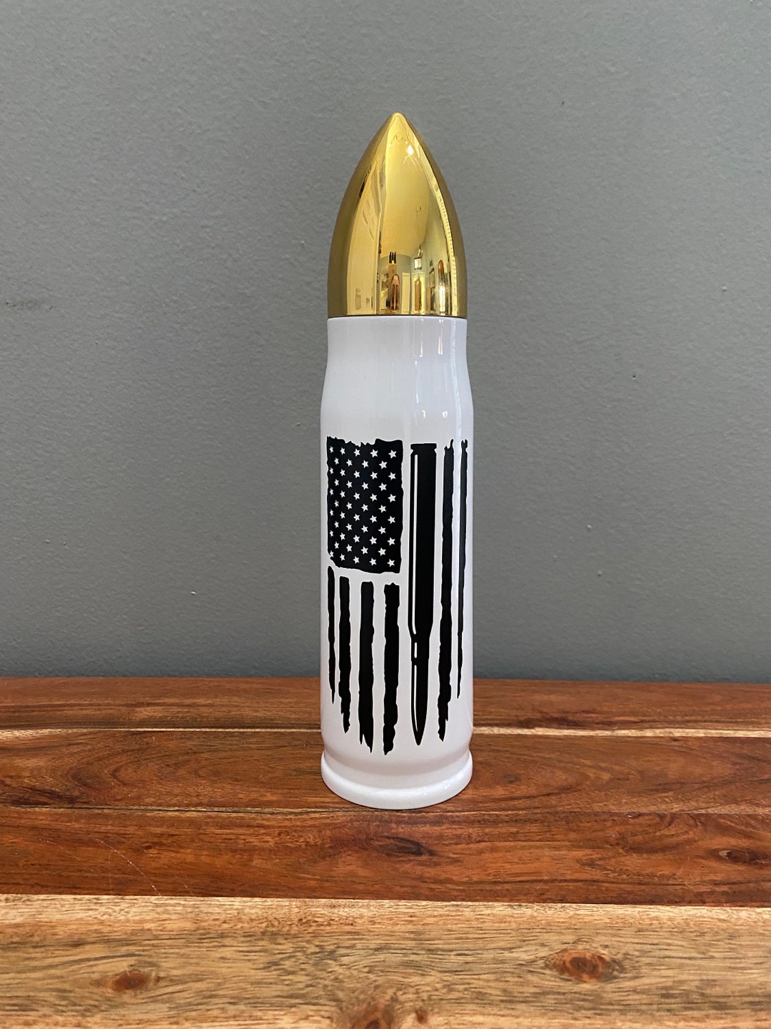 Bullet Shaped Tumbler With Flag Gift Unique - Etsy