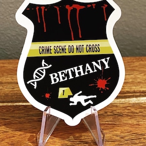 Personalized Crime Scene Shield Stickers Magnets Forensics CSI Gift - Etsy