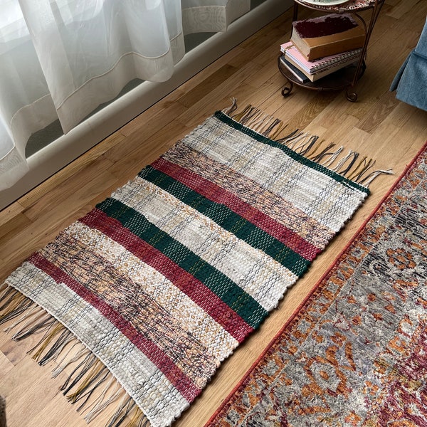 Striped Rag Rug - Etsy