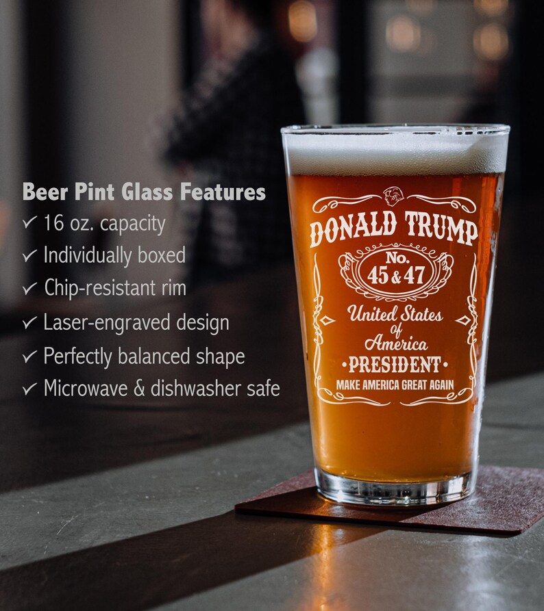 Donald Trump Presidency Design Laser Engraved Beer Pint, MAGA, Right ...