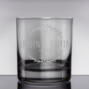Personalized Wedding Glass, Custom Name Wedding Date, Old Fashioned ...