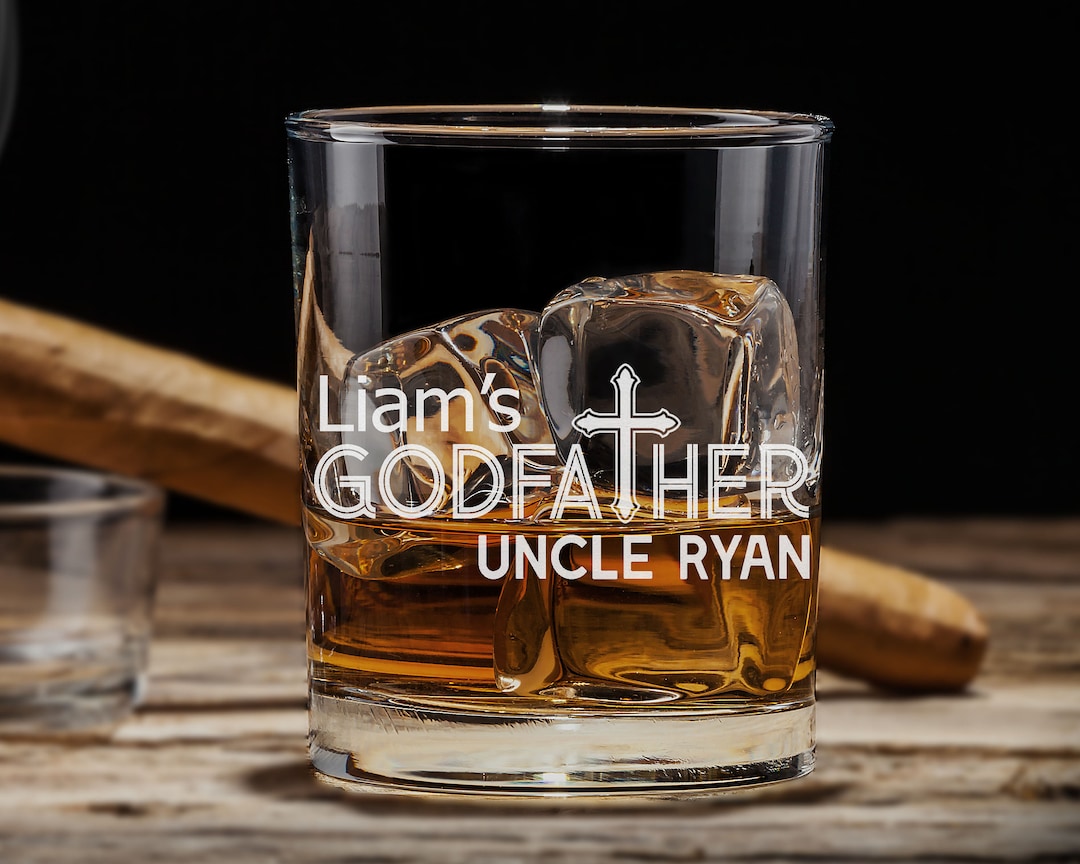 Personalized Whiskey Glass, Godfather Design, Custom Name and Title ...