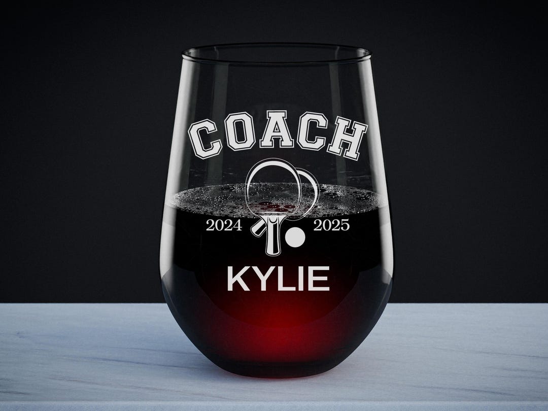 Custom Wine Glass, Ping Pong Coach Gift, Custom Year and Name, Unique ...