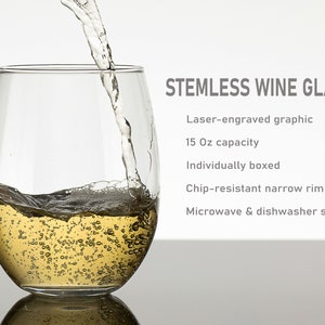 Custom Her Pour Line Name Engraved Etched Stemless Wine Glass, 15 Oz ...