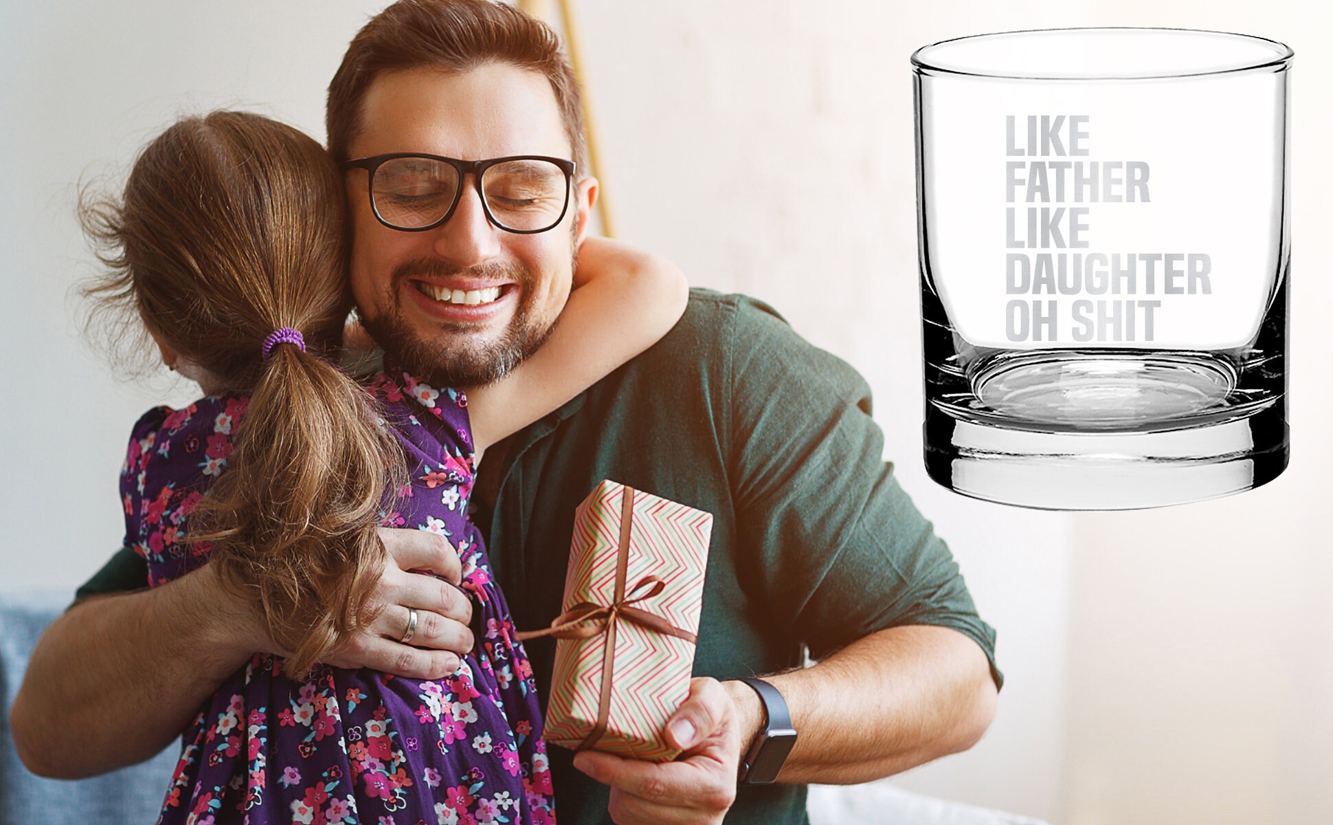 Like Father Like Daughter Whiskey Glass Funny Gift for Dad - Etsy