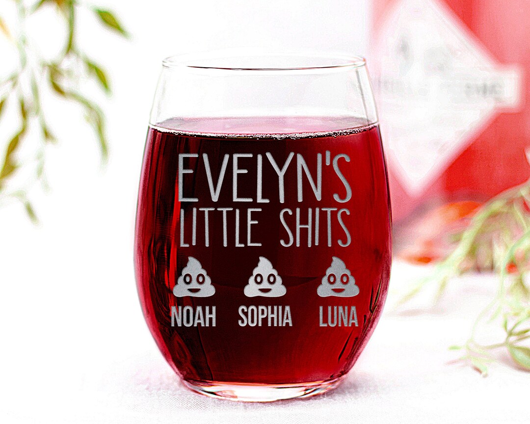 Custom Her Little Shits Poop Emoji, Personalized Name Funny Gift ...