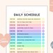 Rainbow Pastel Kids Daily Schedule Checklist Personalized Printable ...