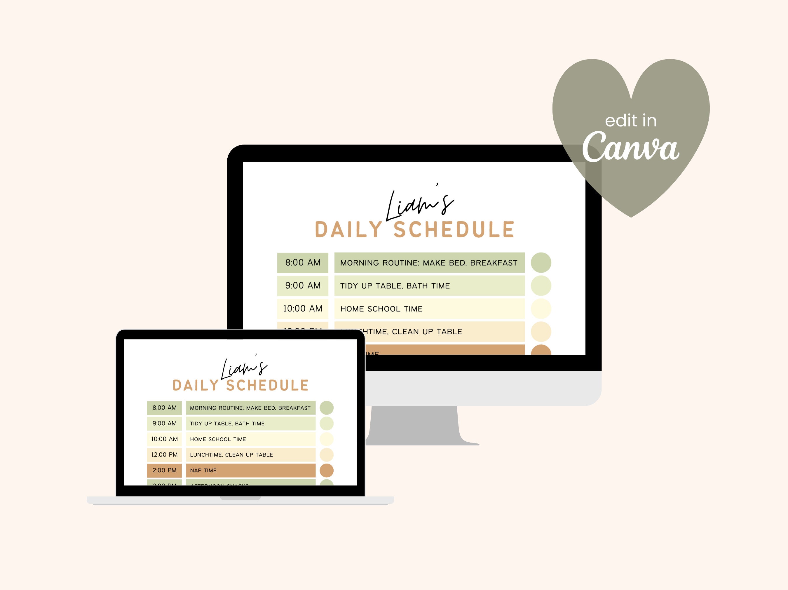 Neutral Kids Daily Schedule Editable PDF Routine Chart - Etsy